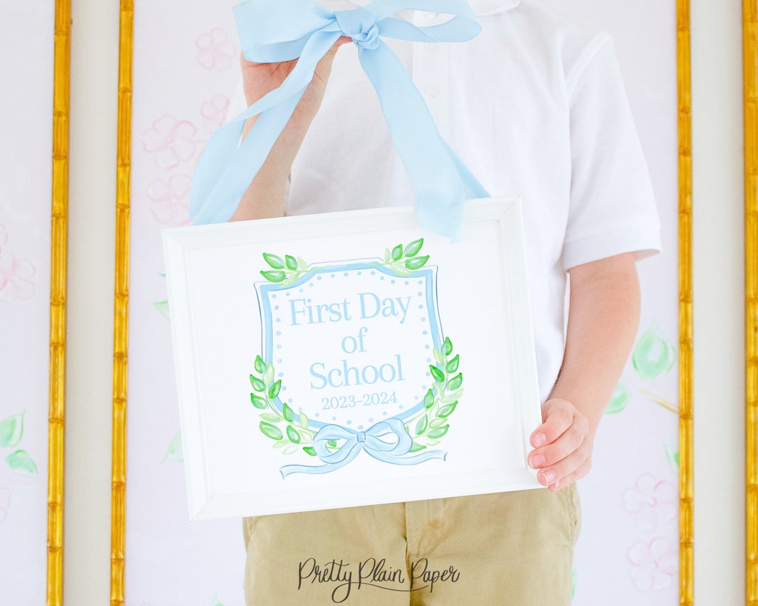 First Day of School Sign | 8x10 Printable | Back to School Sign | Blue ...