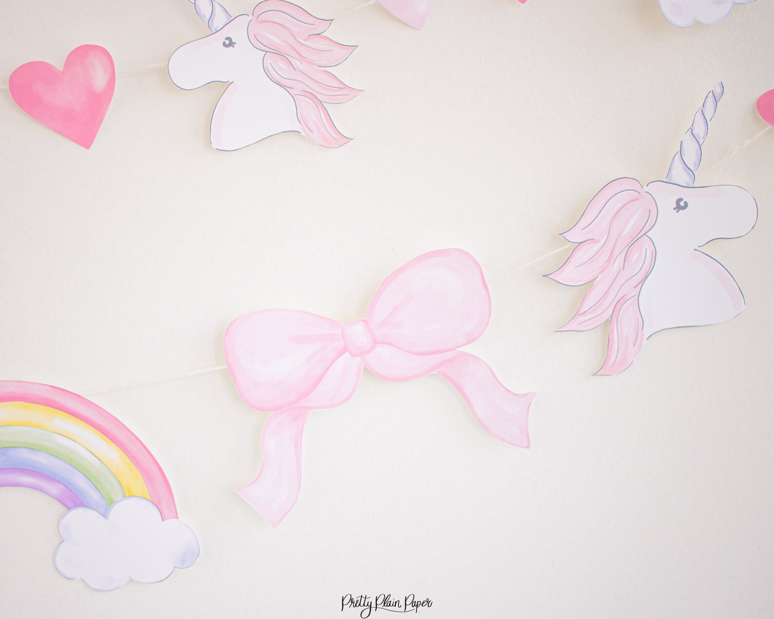 Pink Unicorns & Rainbows Banner Printable Printable Download - Etsy