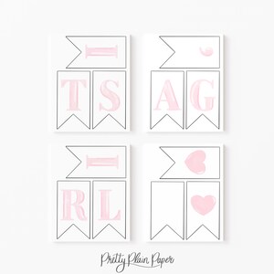 Pink Watercolor 'it's a Girl' Banner | Printable | Watercolor New Baby ...