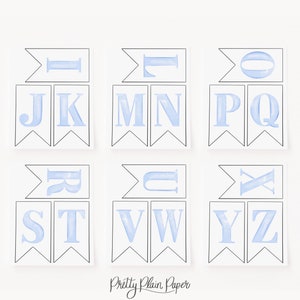 Blue Watercolor Name Banner | Printable PDF | Includes ALL Letters ...