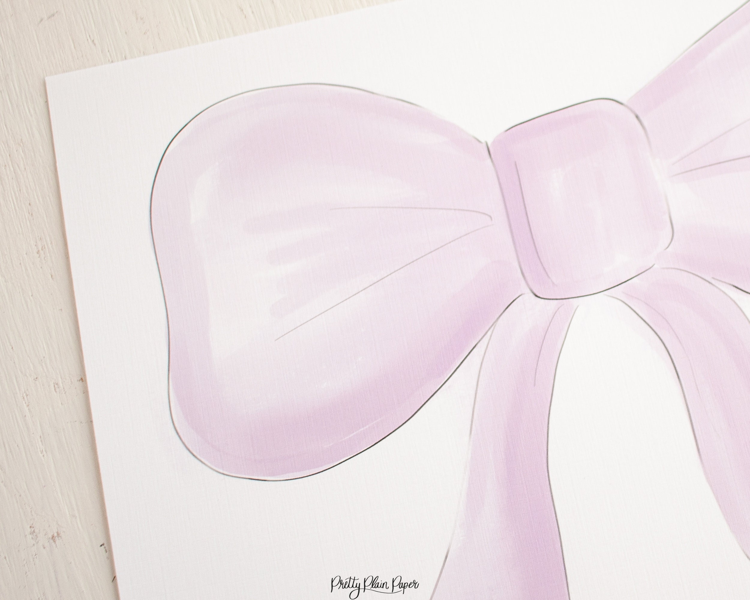 Lavender Bow Party Backdrop Watercolor Printable Purple Bow | Etsy