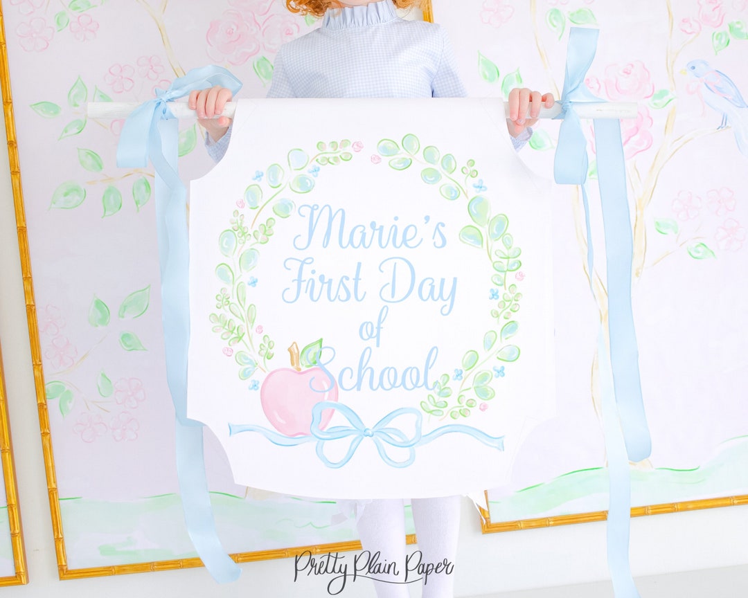 Watercolor Crest Back to School Banner | 24x24 Printable Download ...