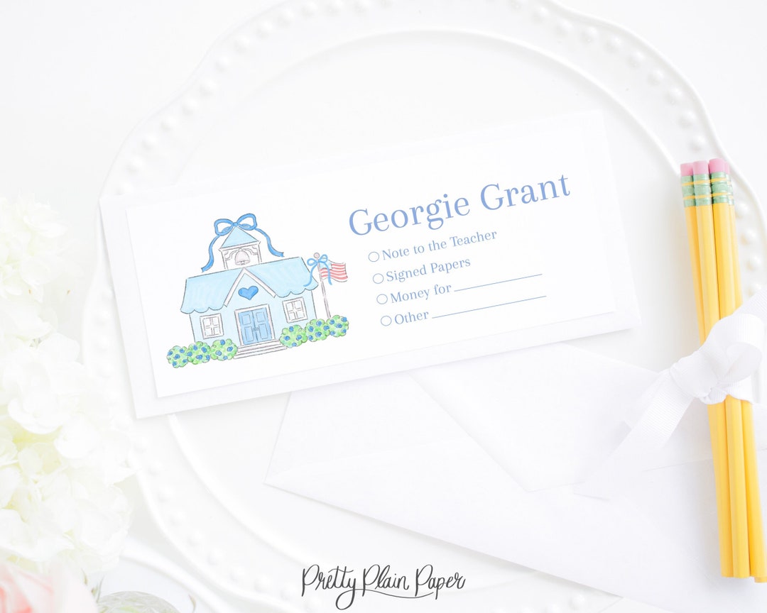 Envelopes for School | 3.5x8.5 Printable | Blue Schoolhouse ...