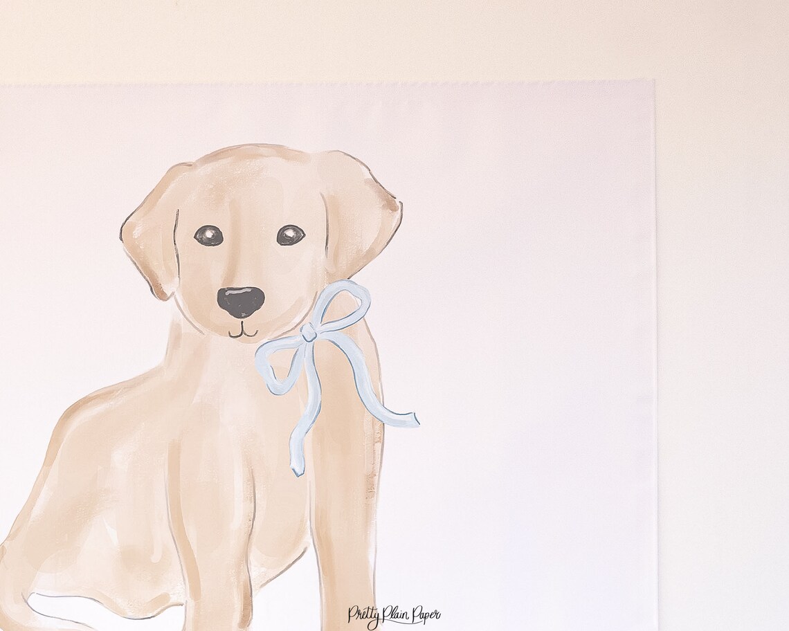 Watercolor Puppy First Birthday Birthday Backdrop Poster - Etsy