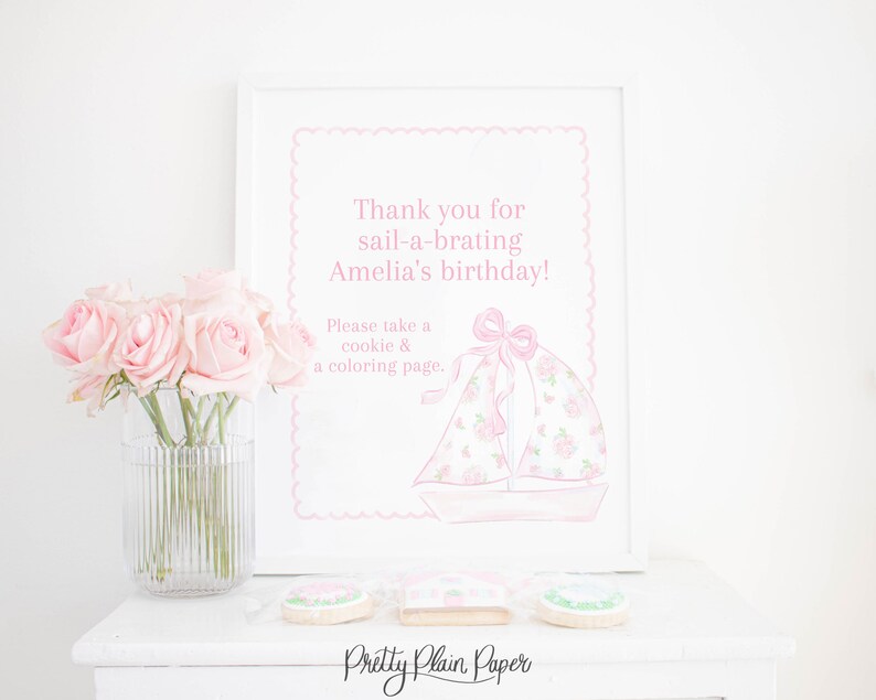 Watercolor Sailboat Sign | 8x10 or 16x20 Printable | ALL Wording ...