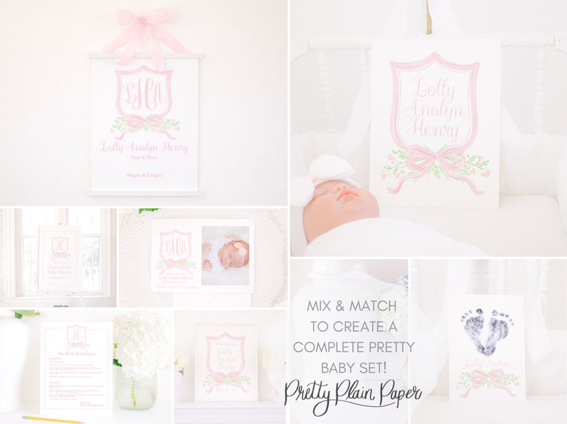 Hospital Door Sign Printable 16x20 Watercolor Pink Crest & - Etsy