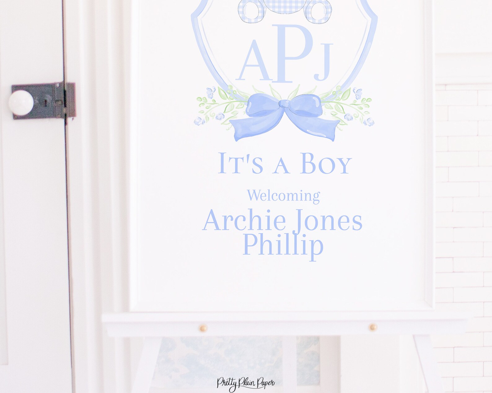 Welcome Baby Boy Printable Sign 24x36 It's a Boy - Etsy
