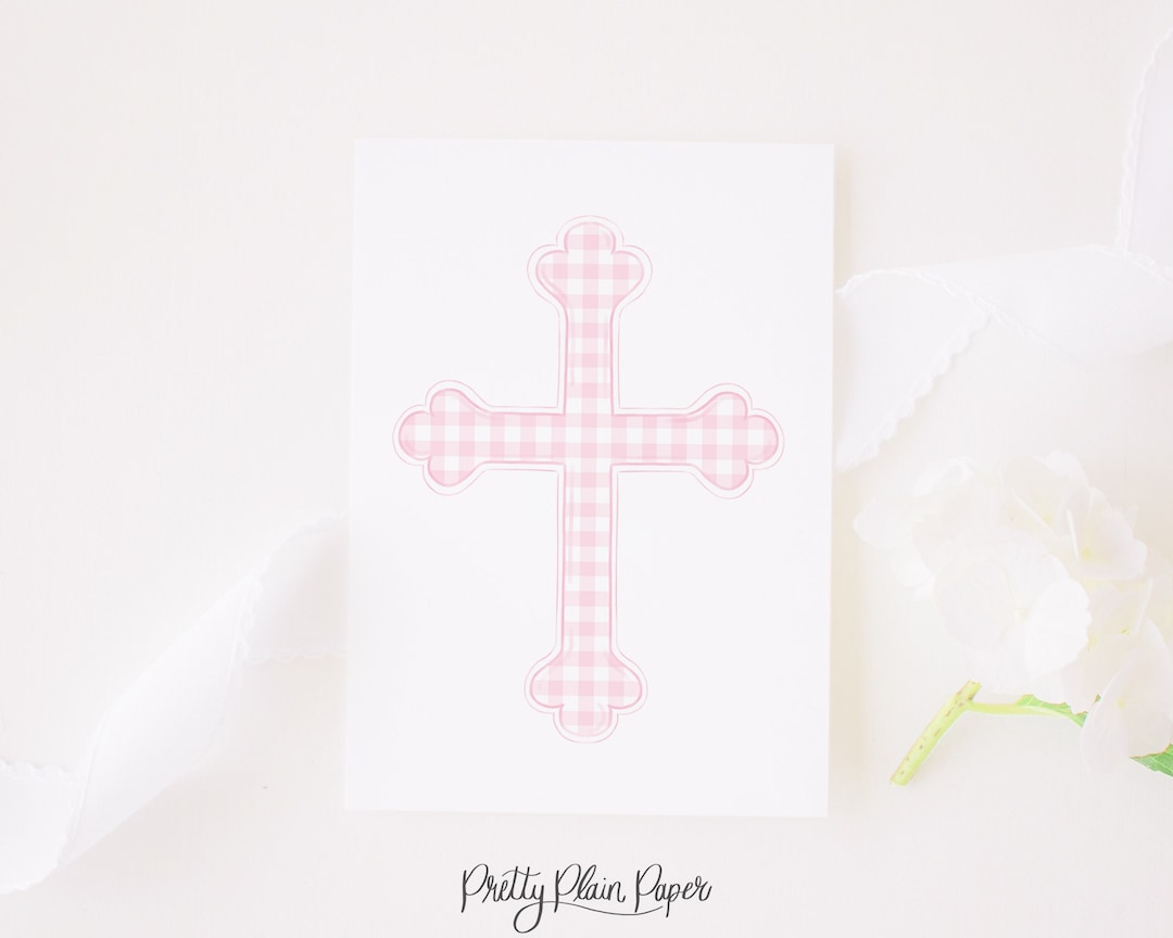 Watercolor Cross Print | 5x7 | Printable | Floral Cross With Bow ...