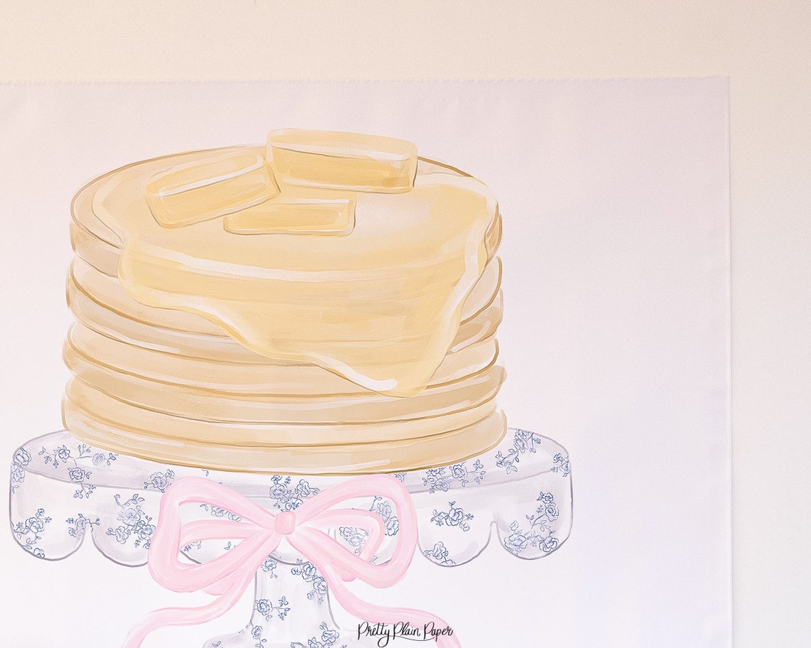 Pancakes & Pajamas Party Backdrop Watercolor Pancakes and | Etsy