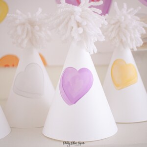 Conversation Hearts Party Hats Printable DIY | Candy Hearts Party ...