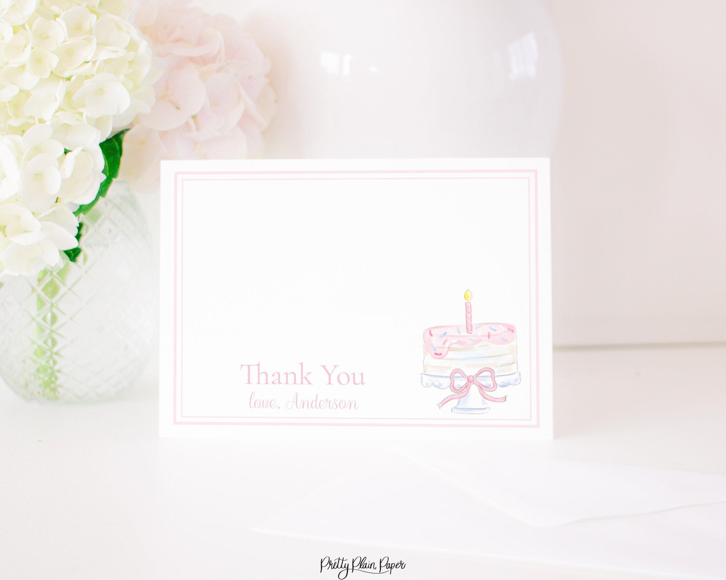 Watercolor Cake Birthday Thank You Card Have Your Cake Thank | Etsy