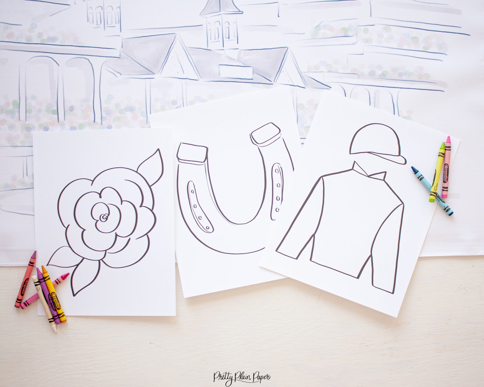 Kentucky Derby Horse Racing Printable Coloring Pages Download - Etsy