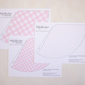 Pink Gingham Party Hat Printable & Pink Dot Party Hat Template ...