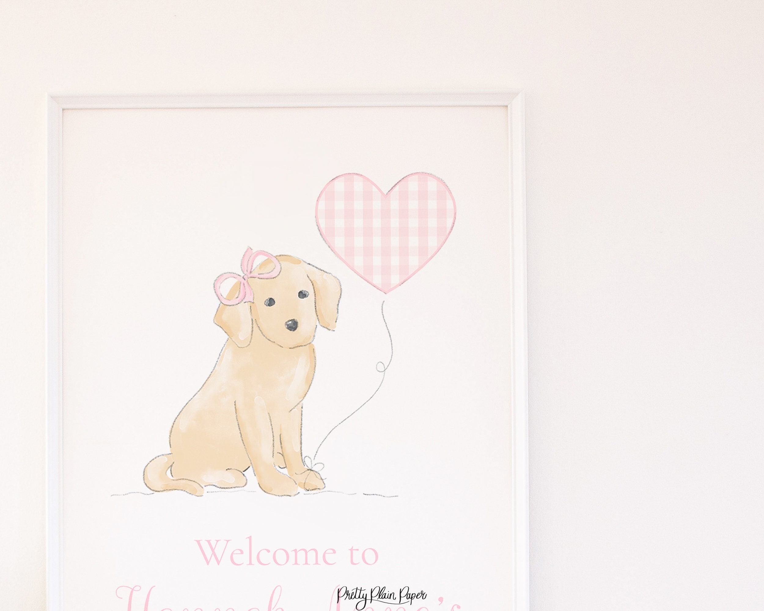 Watercolor Puppy Dog Party Welcome Sign | Etsy