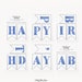 Dark Blue Watercolor Happy Birthday Banner | Printable Download ...