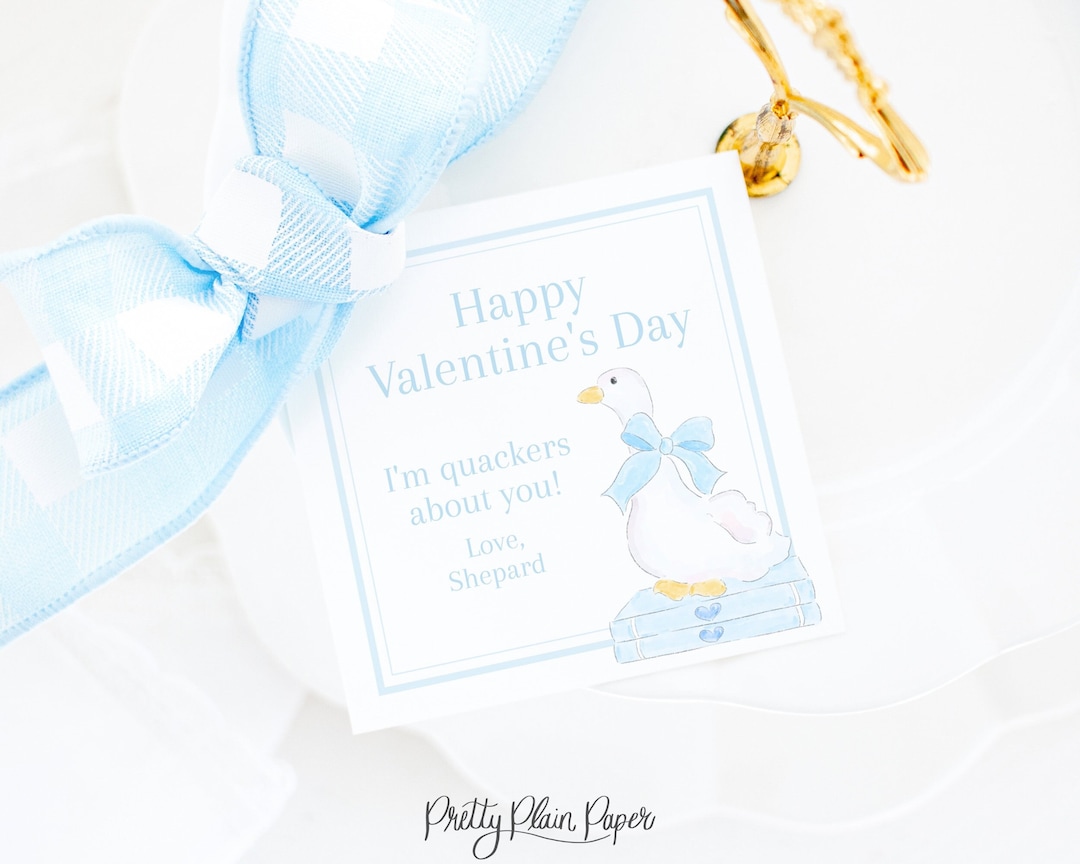 Valentine Tag | Pink Goose | 3.5x3.5 Printable Digital Download ...