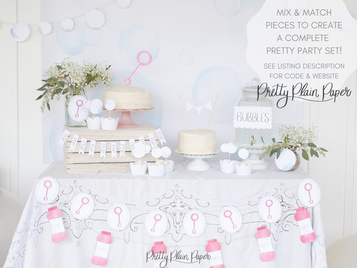 Bubble Party Bubbles Sign Printable Download 0104 - Etsy
