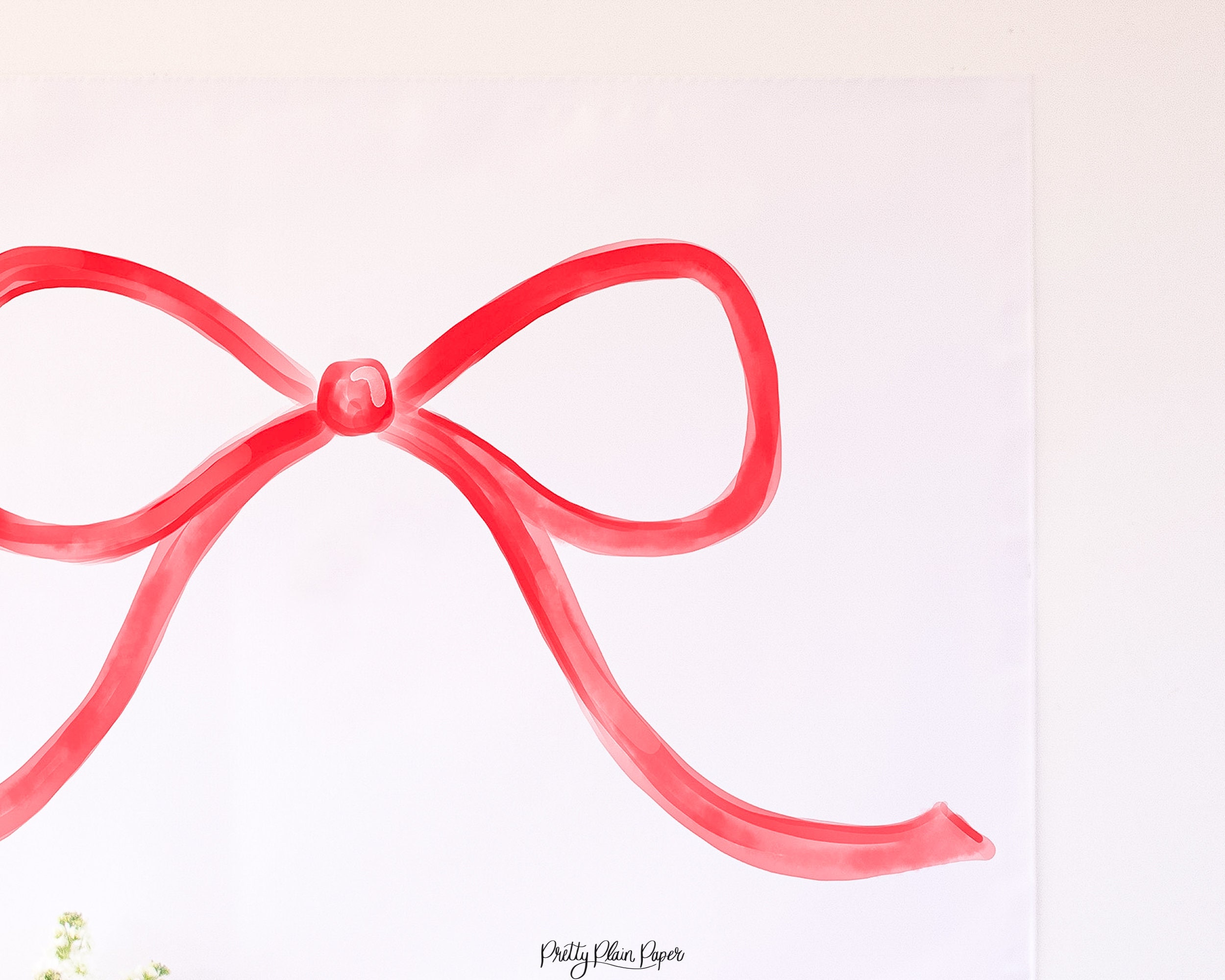 Watercolor Red Bow Backdrop Red Bow Birthday Red Bow Party | Etsy