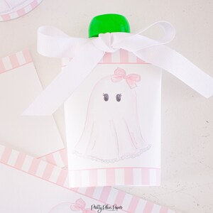 Watercolor Pink Girl Ghost Applesauce Pouch Halloween Printable ...