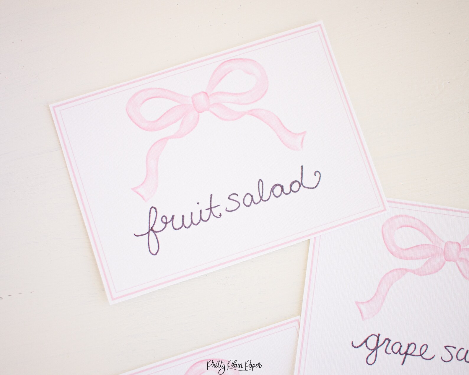 Pink Bow Food and Beverage Labels Printable Download 1042 - Etsy