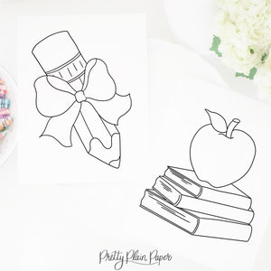 Coloring Page Set | 8.5x11 | First Day of School Coloring Sheets | Back ...