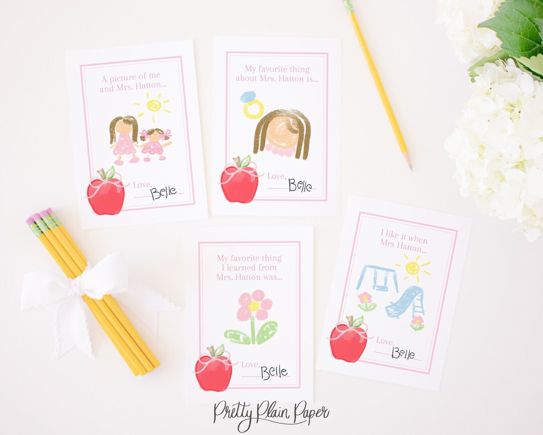Teacher Appreciation | Draw Teacher a Picture | 5x7 Printable | in Pink ...