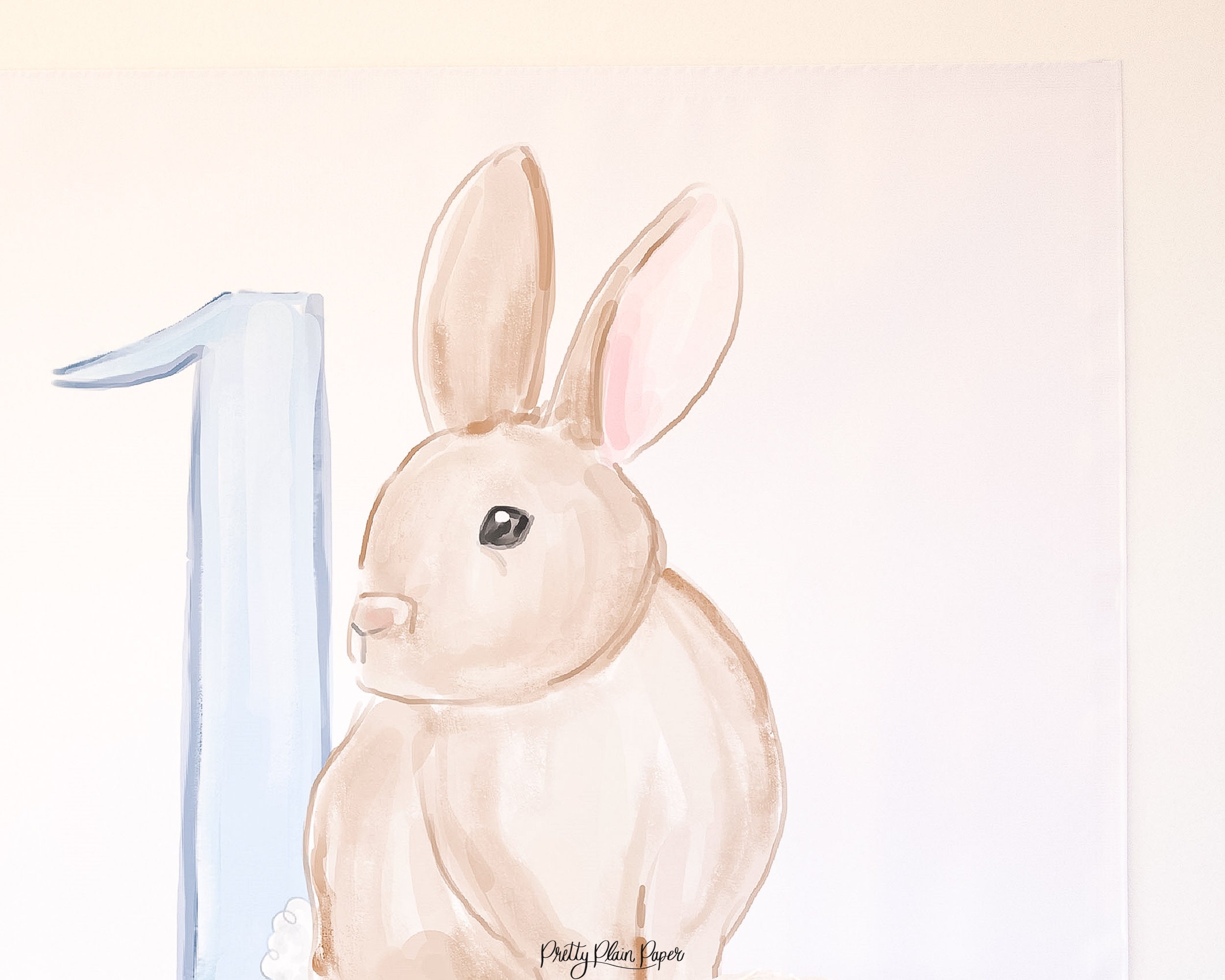 Blue Bunny Printable Backdrop Poster Download 1023 Bunny - Etsy