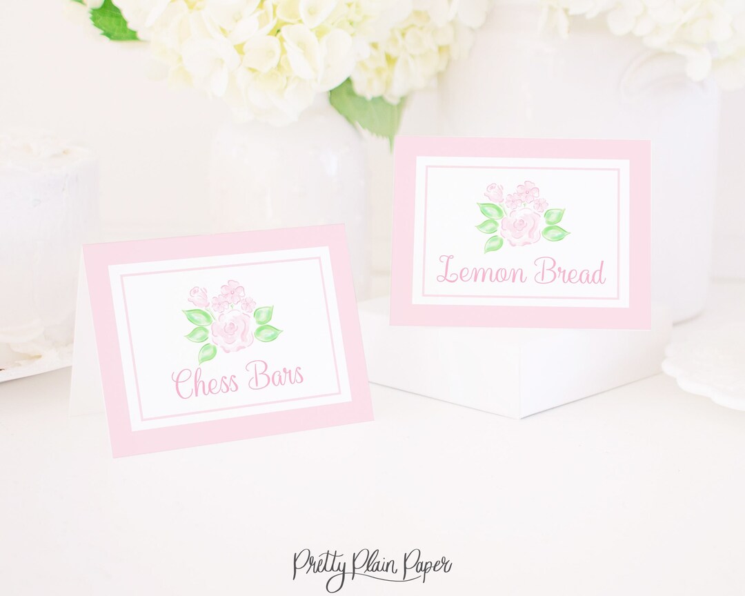 Watercolor Pink Floral Food & Beverage Labels | 3x4 Printable | Tent ...