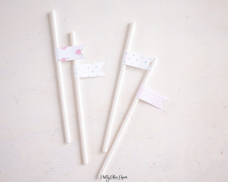 Pattern Straw Topper Flags Printable Straw Flags Download - Etsy