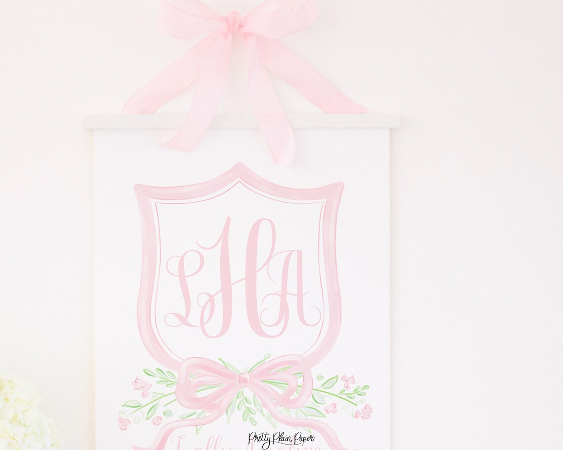 Hospital Door Sign Printable 16x20 Watercolor Pink Crest & - Etsy