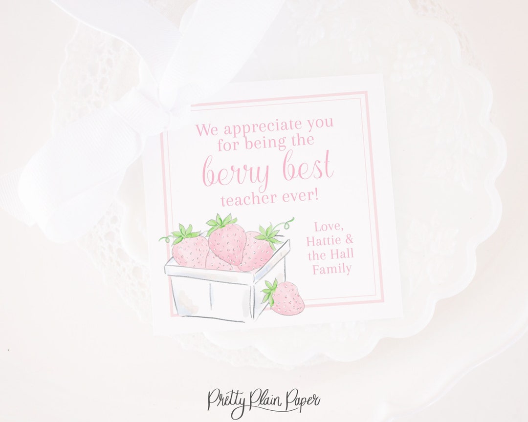 Teacher Appreciation Tag | 3.5x3.5 Printable | Berry Best Teacher ...