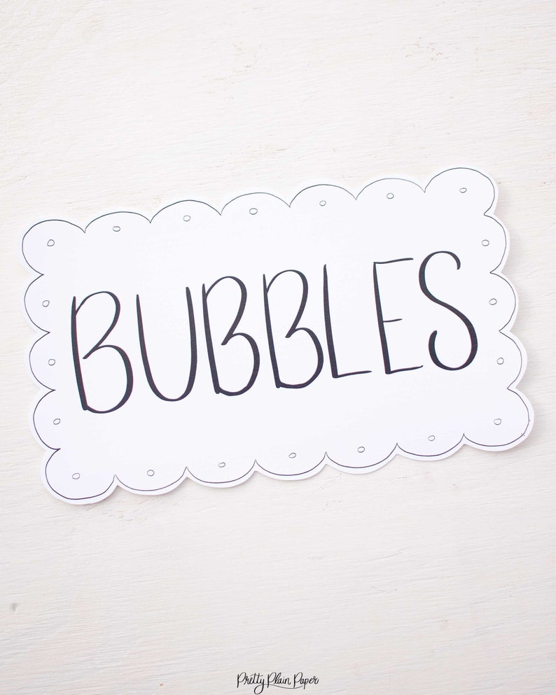 Bubble Party Bubbles Sign Printable Download 0104 - Etsy