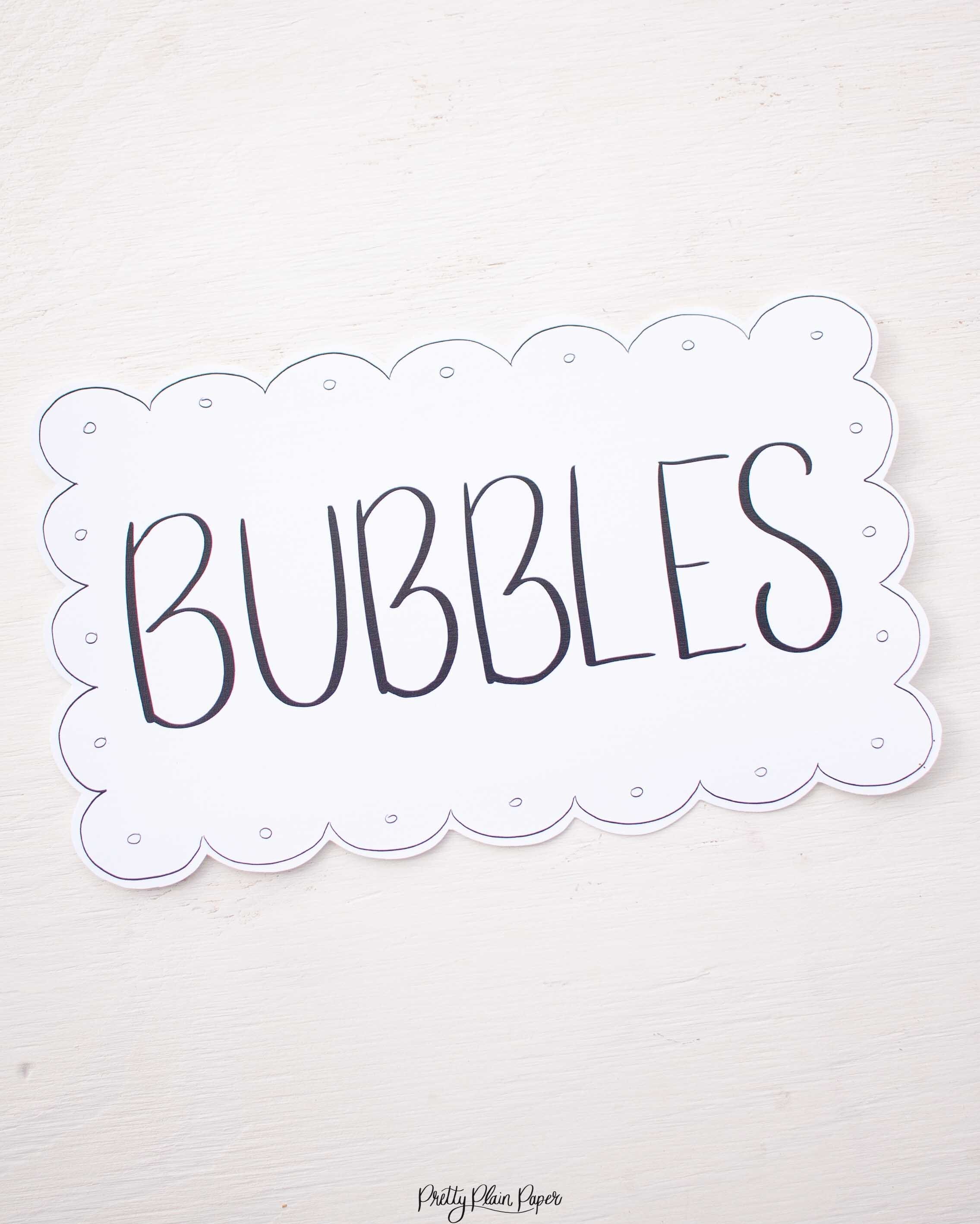 Bubble Party Bubbles Sign Printable Download 0104 - Etsy