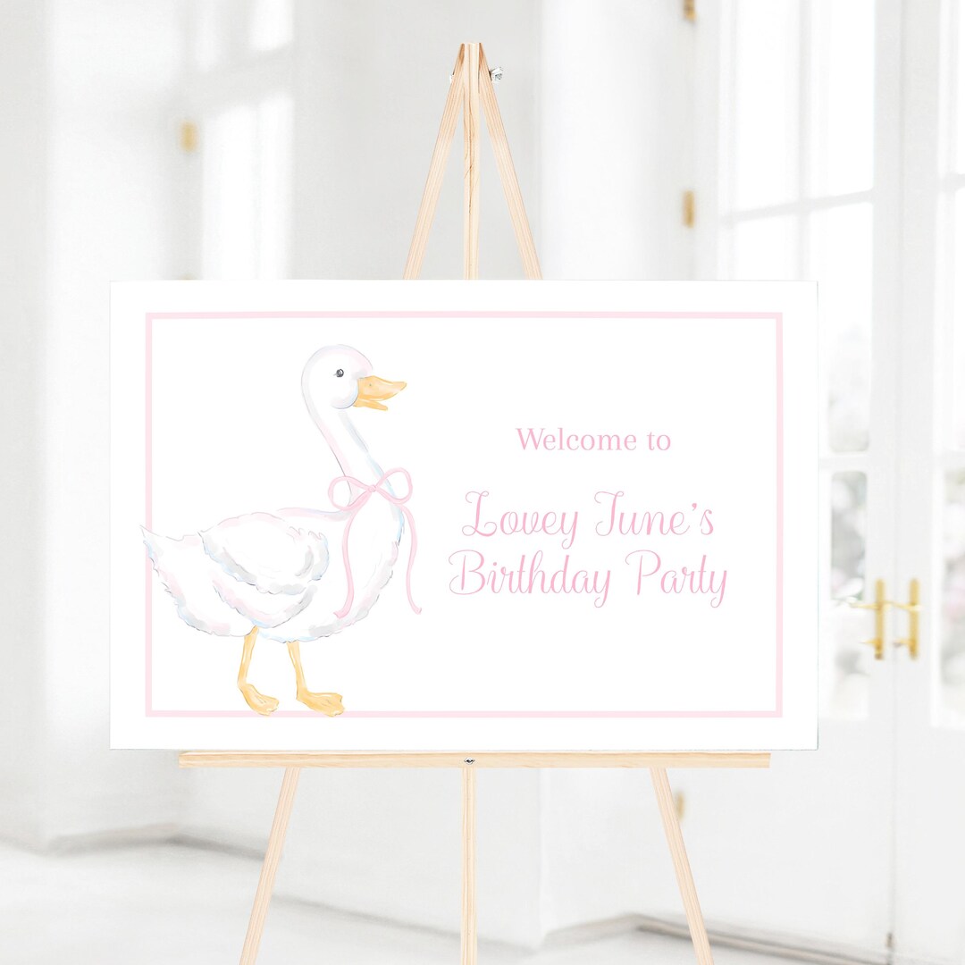 Welcome Sign Silly Goose | 24x36 Printable Download | Pink One Silly ...