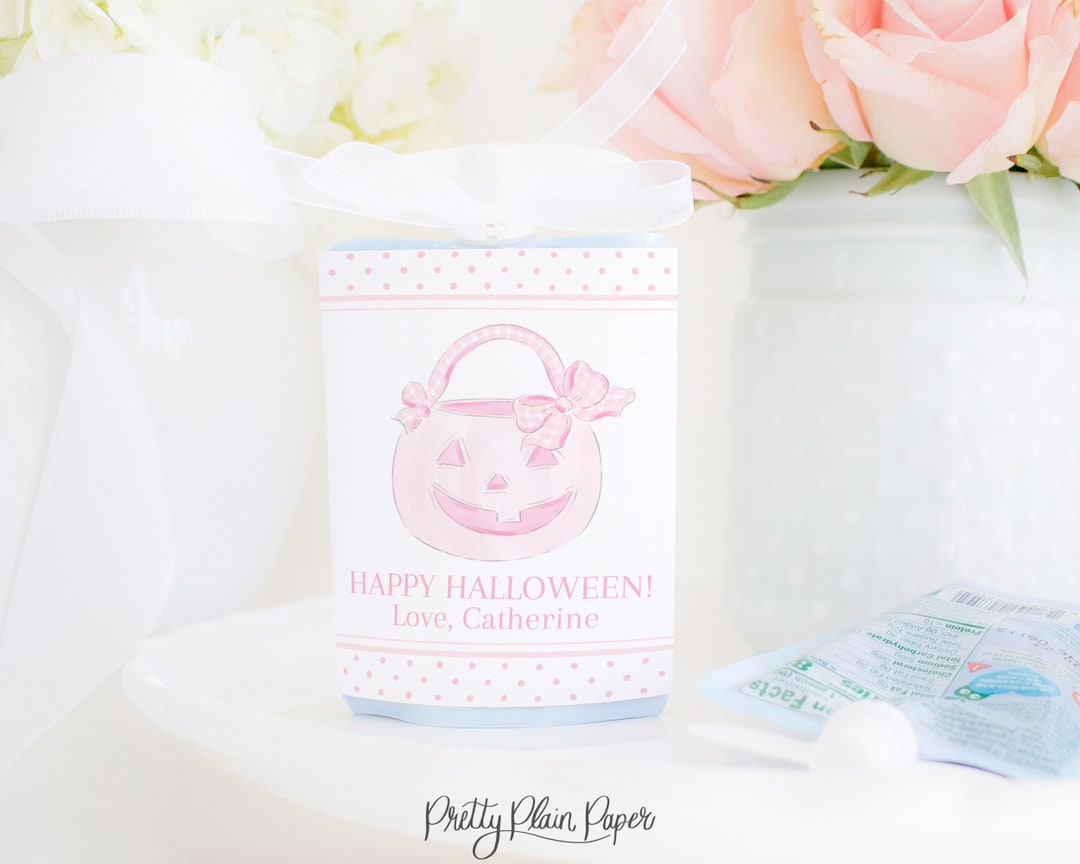 Applesauce Pouch or Yogurt Pouch Printable | Watercolor Pink Halloween ...