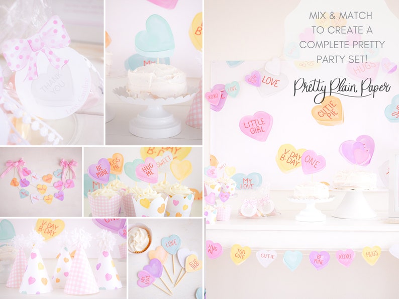 Candy Hearts Milestone Banner | Valentine Milestone Banner | First Year ...