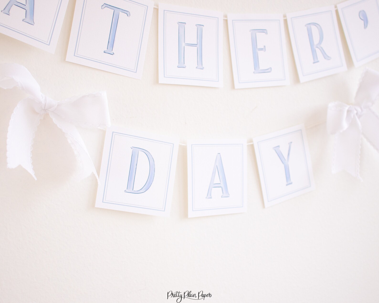 Blue Watercolor 'happy Father's Day' Banner Printable 1040 Father's Day ...