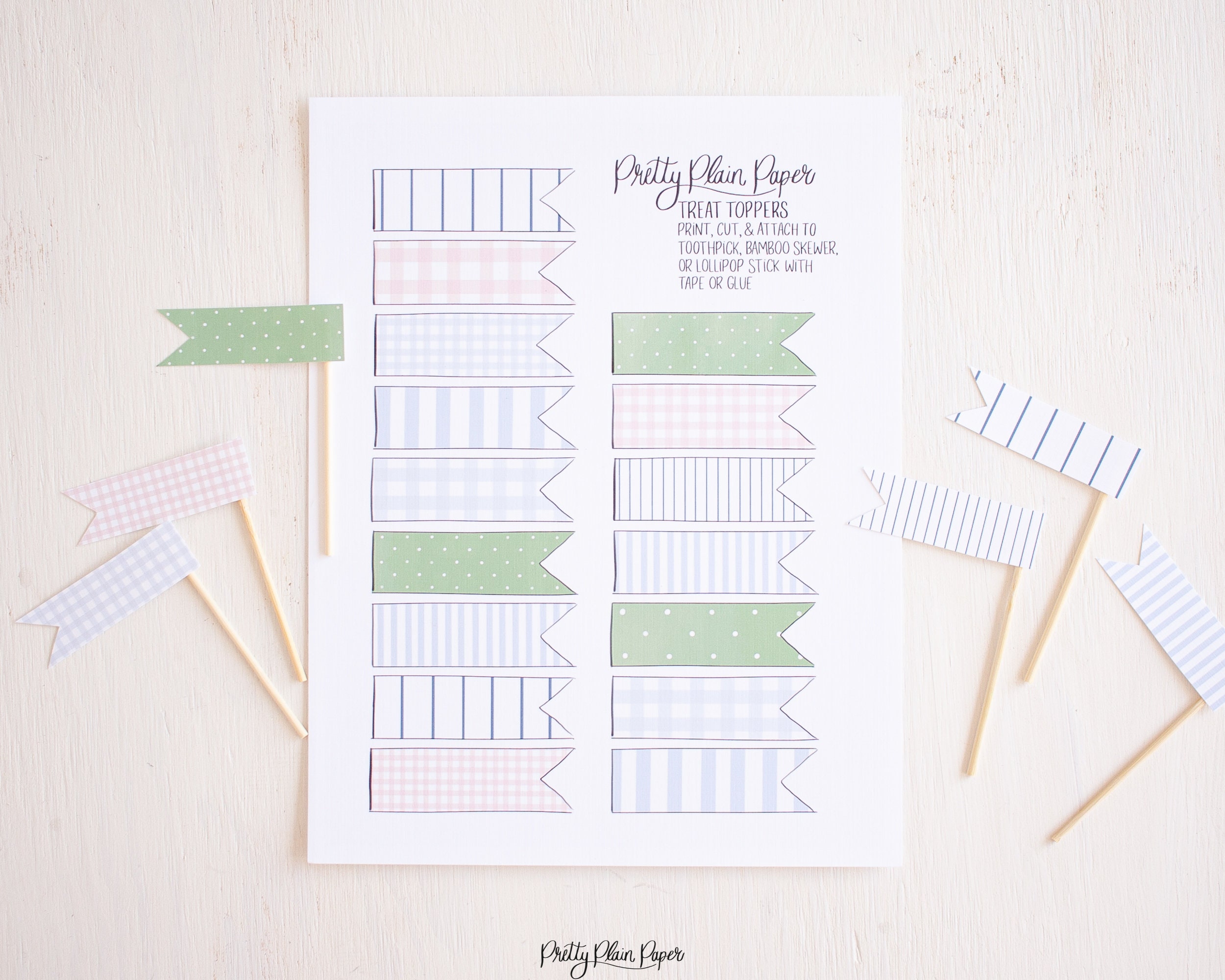 Pattern Flag Printable Cupcake and Treat Toppers Download | Etsy