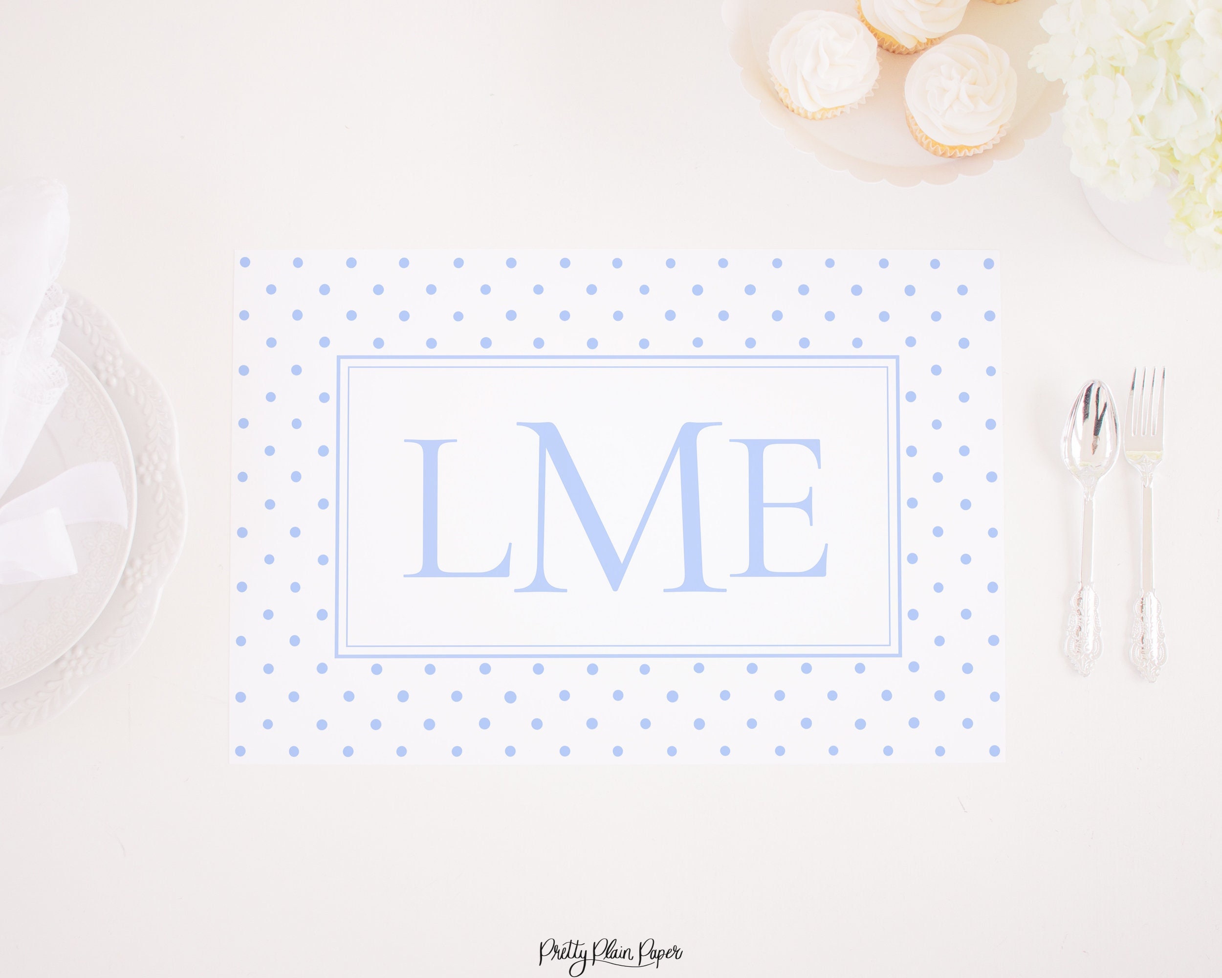 Personalized Monogram Placemat 12x18 Printable Download | Etsy