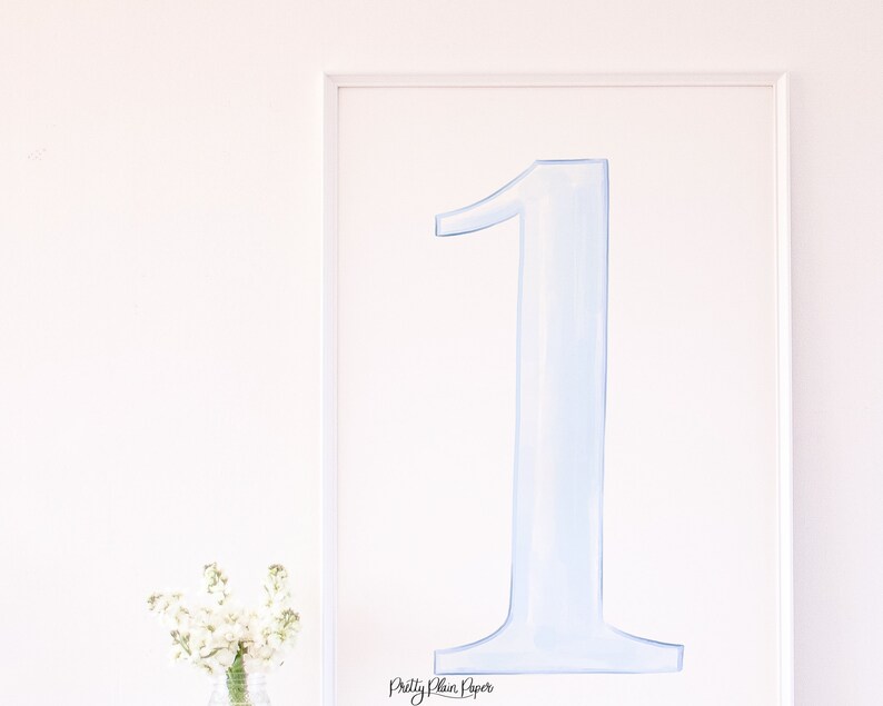 Watercolor Blue ONE Birthday Sign 24''x36'' - Etsy
