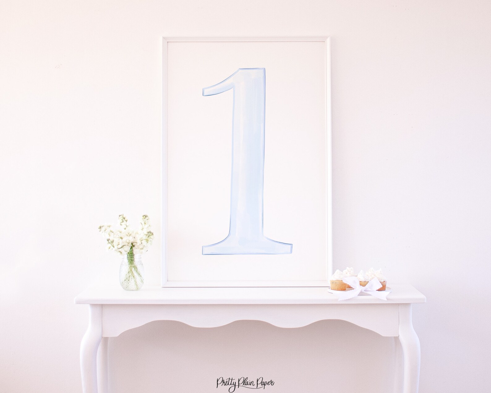 Watercolor Blue ONE Birthday Sign 24''x36'' - Etsy