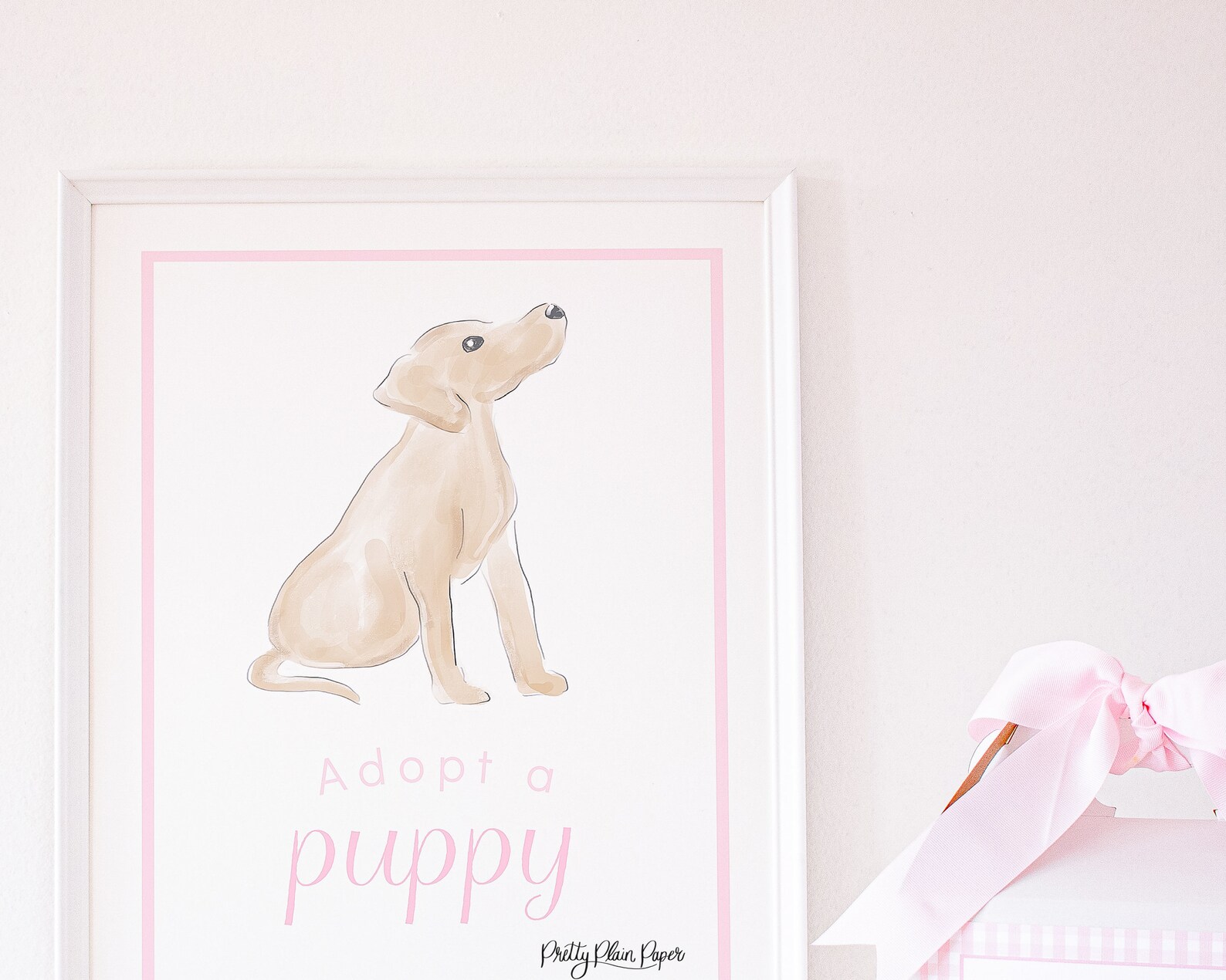 Adopt a Puppy Sign, 16''x20'' | Watercolor Puppy Party Sign 1027 ...