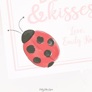 Bugs & Kisses Ladybug Valentine Tag for Valentine's Day | Watercolor ...