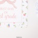 Floral & Pink Bow First Day of School Sign | Watercolor First Day of ...