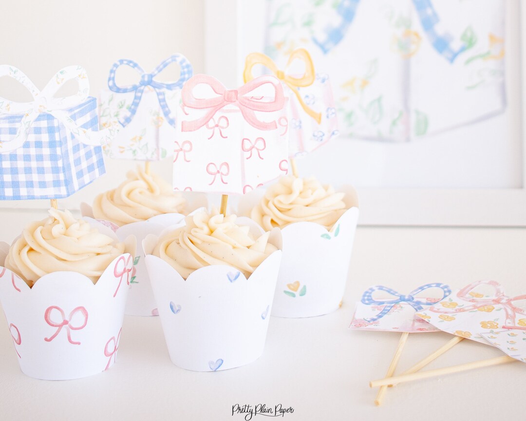 Watercolor Gift Cupcake Toppers | Printable Download | Every Day is a ...