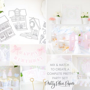 Watercolor Peg Doll Invitation With Pin Bows | 5 X 7 Printable Download ...