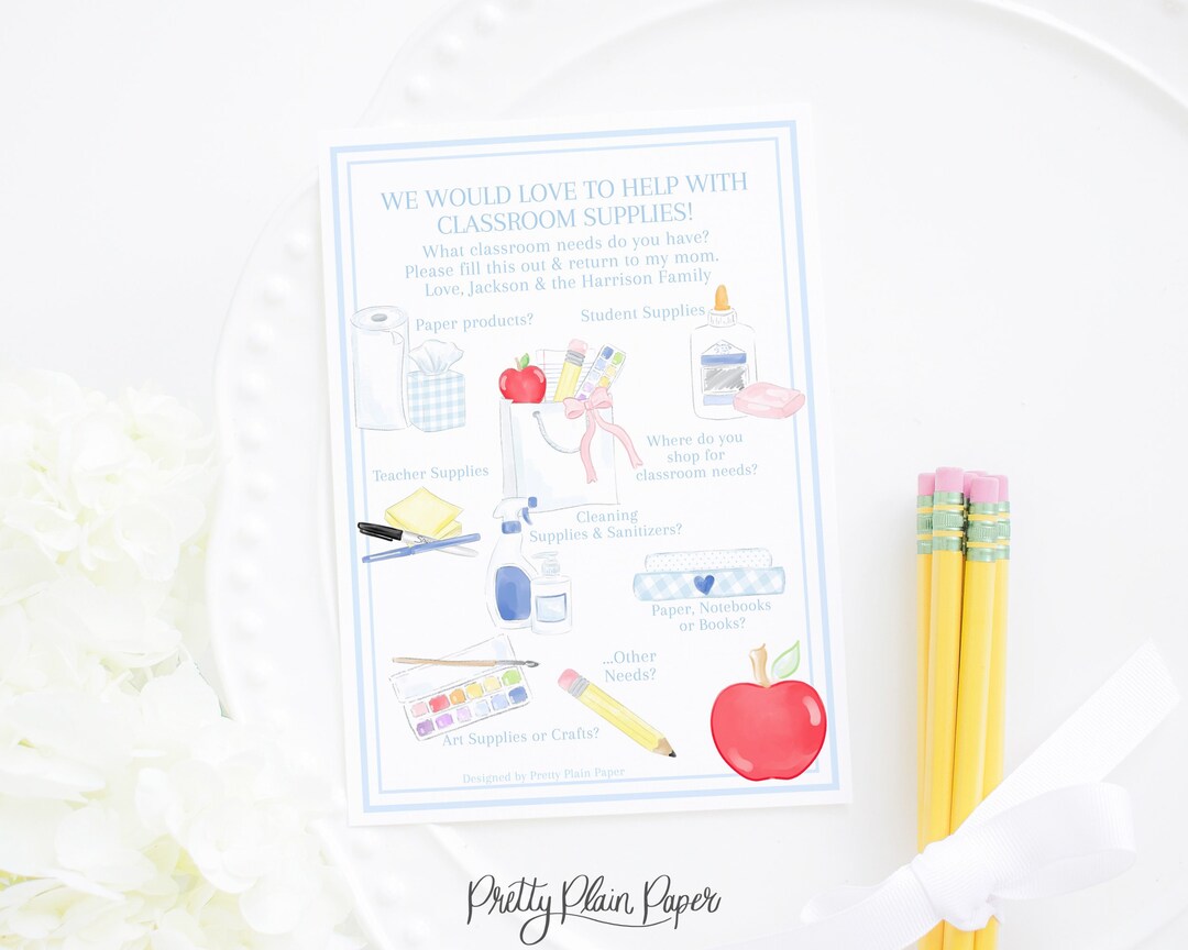 Classroom Needs Wish List | 5x7 Printable | Teacher Wish List for ...