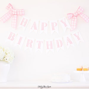 Pink Watercolor Happy Birthday Banner Printable ALL Letter - Etsy