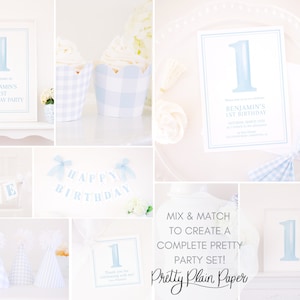 Watercolor One Birthday Sign for 1st Birthday | 16x20 | 3000 | Blue ...