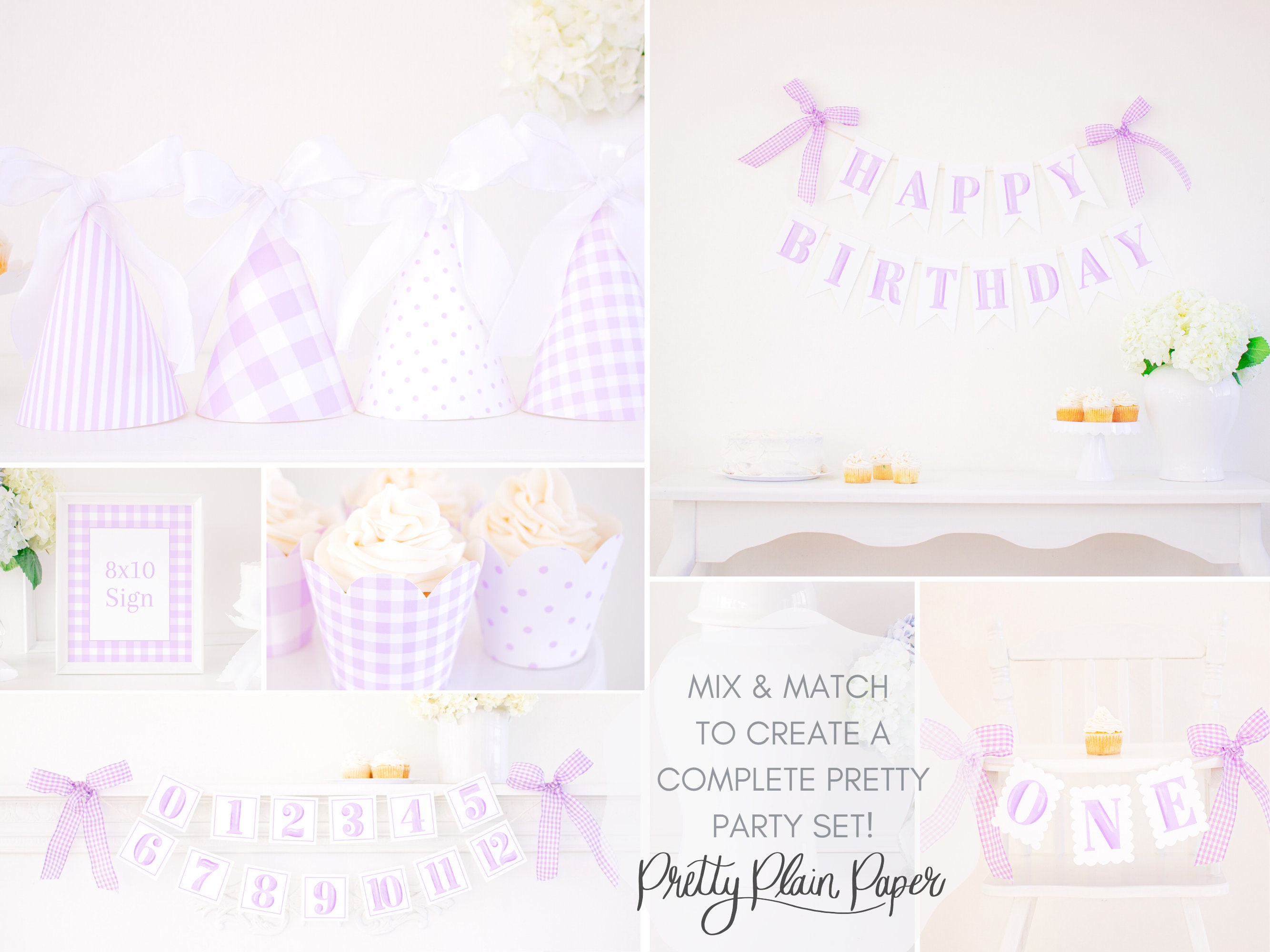 Purple Watercolor Happy Birthday Banner Printable Download | Etsy